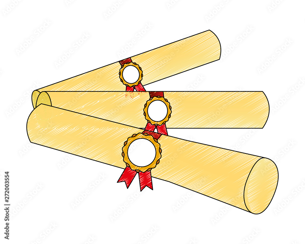 graduation school certificate rolls medals Stock Vector | Adobe Stock