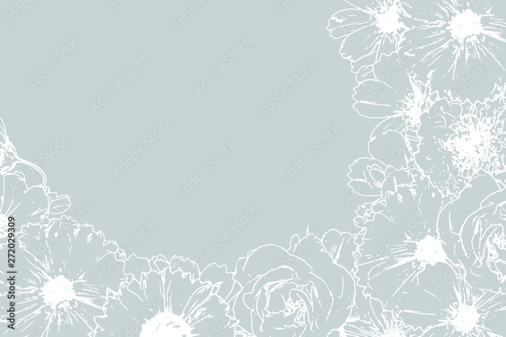 beautiful spring flower texture frame in pale blue background Stock ...
