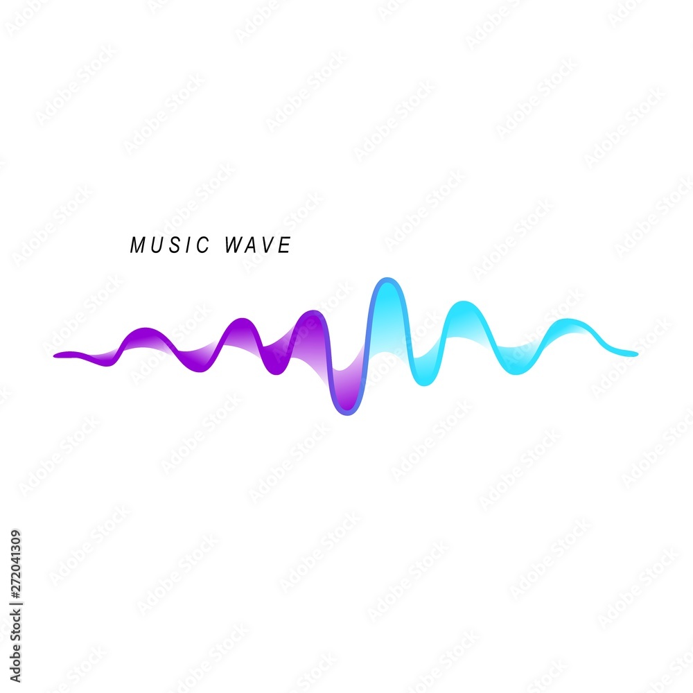 Sound wave on the white background. Symbol of audio signal. Stock ...