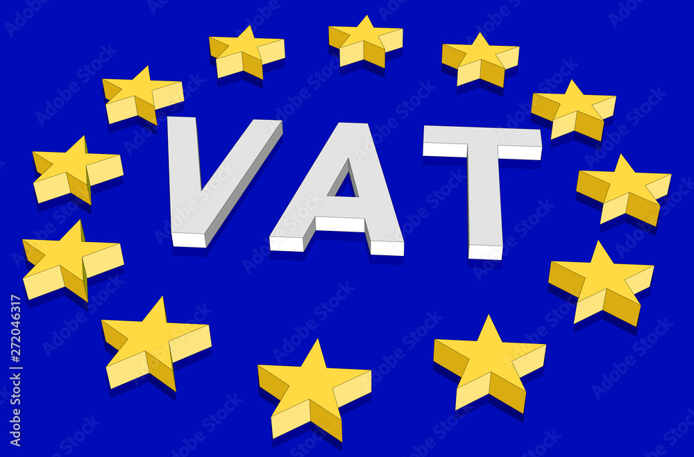 Isometric European Union flag with 3d stars in perspective and the ...