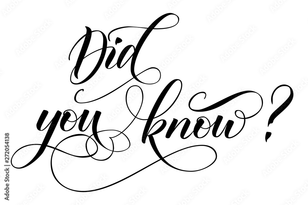 handwritten brush calligraphy Did you know isolated on white background ...