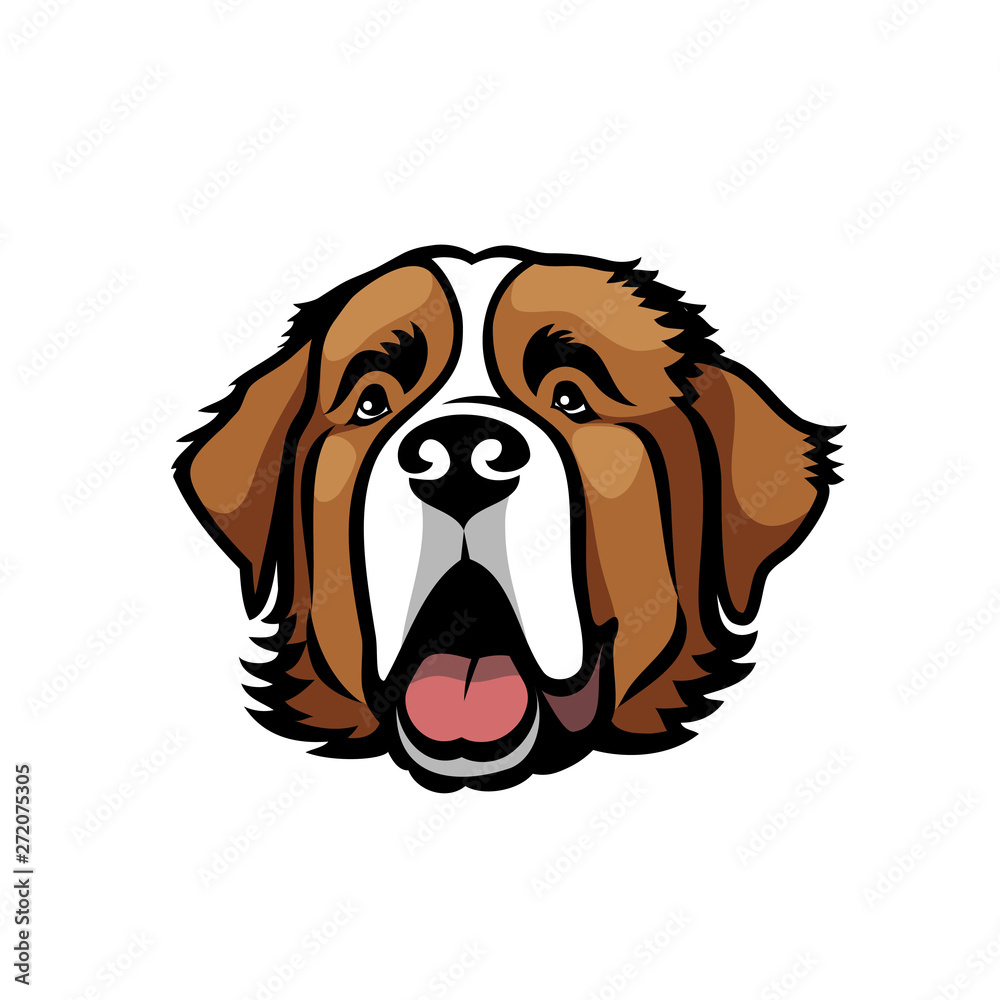 St. Bernard dog - isolated vector illustration - Vector Stock Vector ...