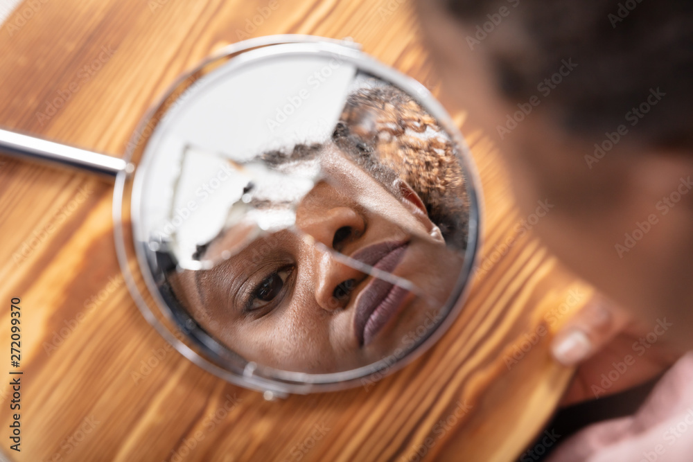 Broken Mirror Reflection Face