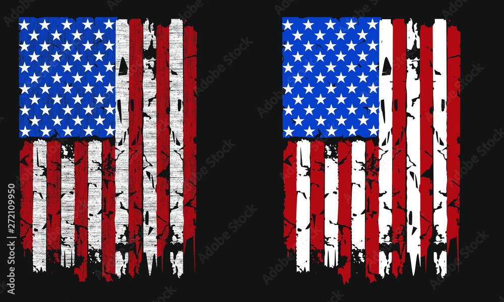American Flag Vintage Vector