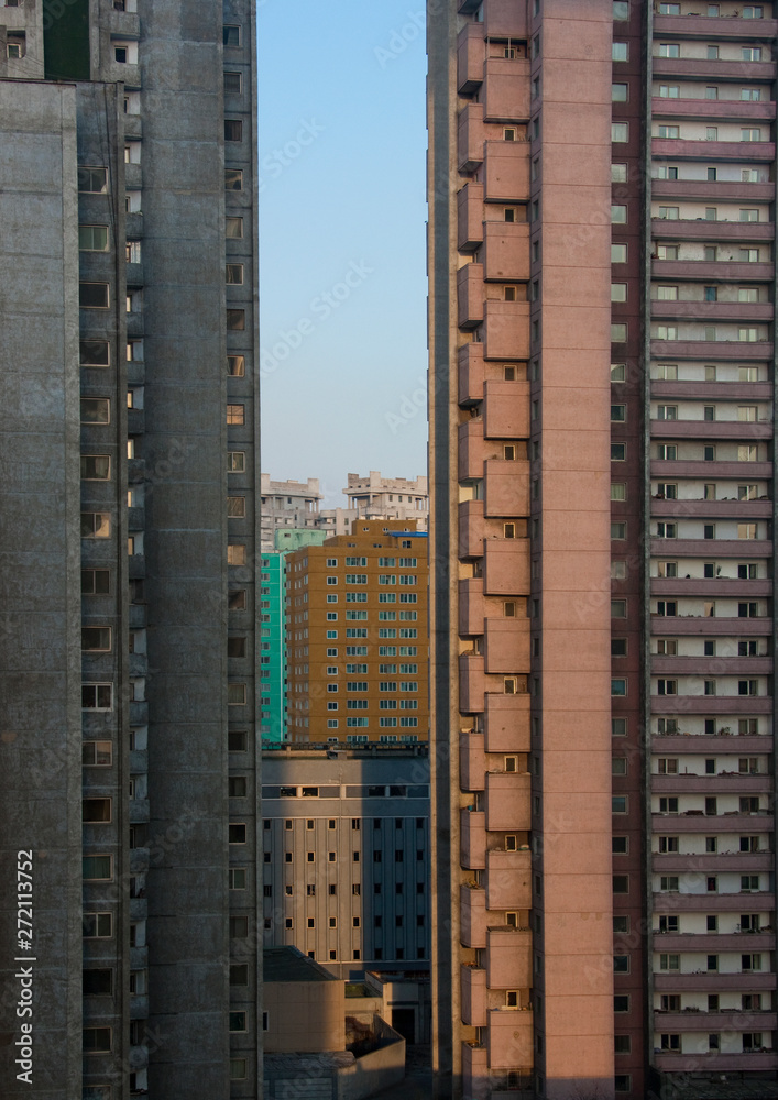 Apartments buildings, Pyongan Province, Pyongyang, North Korea Stock ...