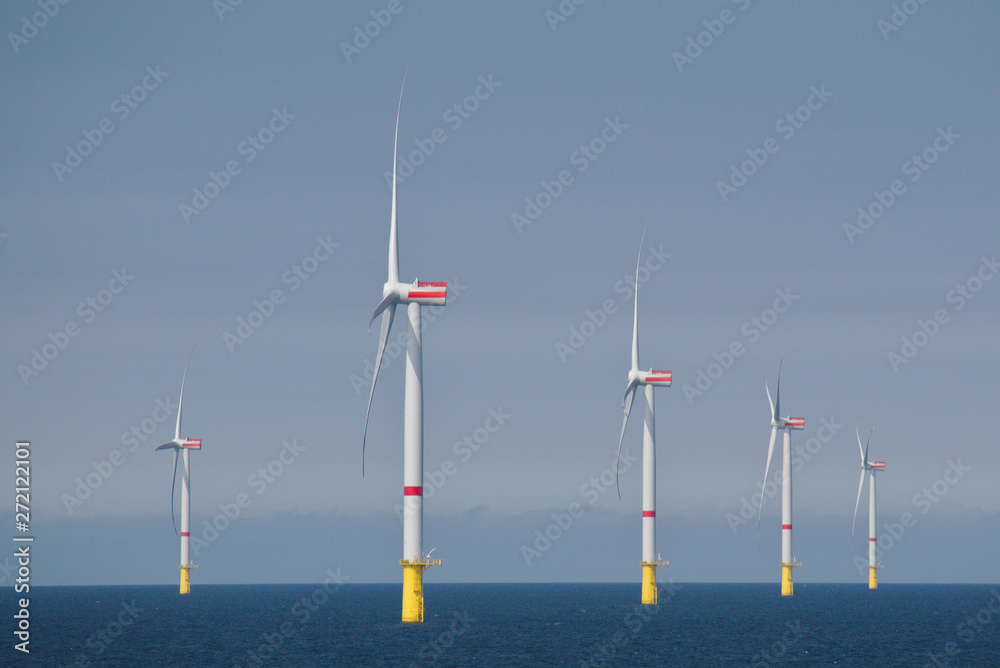 offshore wind turbine in the north sea Stock Photo | Adobe Stock