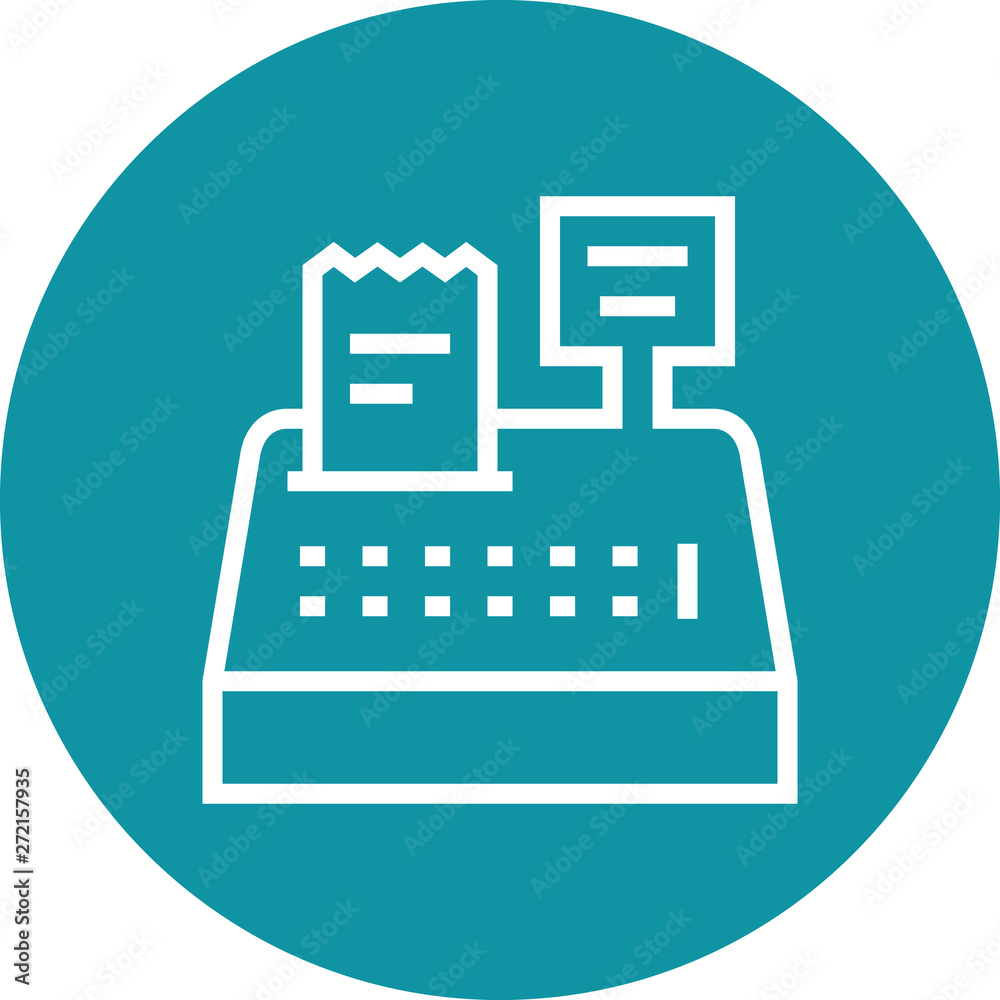 Point Of Sale Cash Register Outline Icon Stock Vector | Adobe Stock