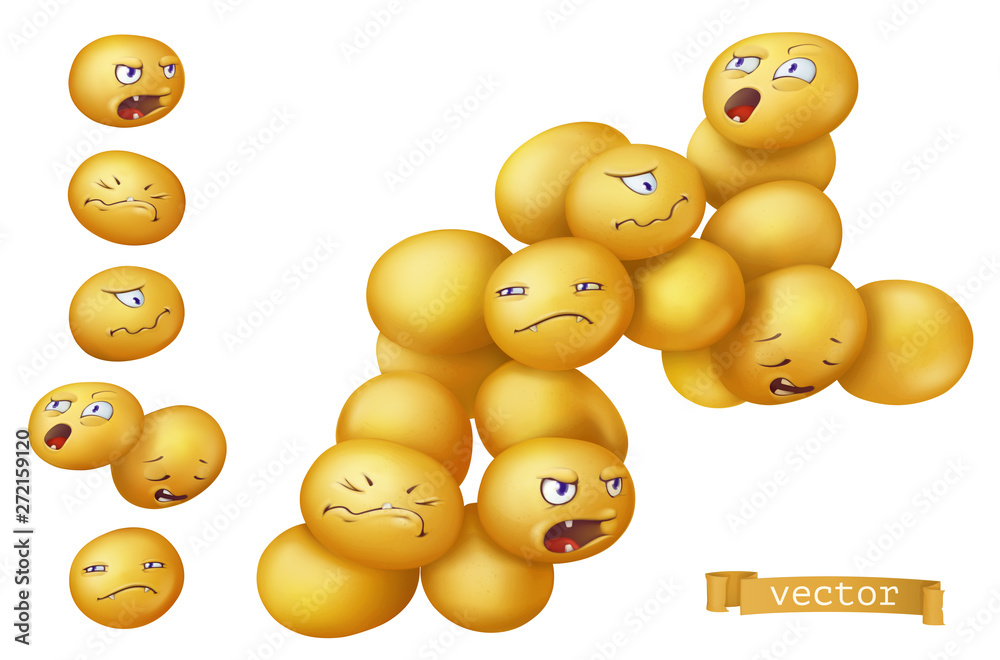 Staphylococcus aureus bacteria, virus. Funny monster, cartoon character ...