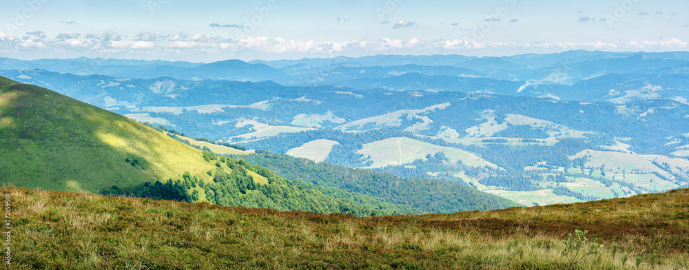 panorama of a mountain landscape. beautiful view in to the valley from ...