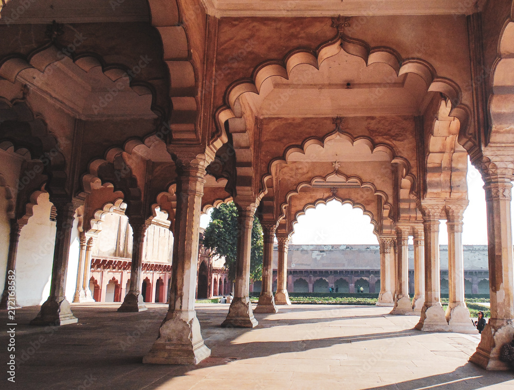 Historic Agra Fort built by Mughal Emperor Akbar in Agra, India Stock ...