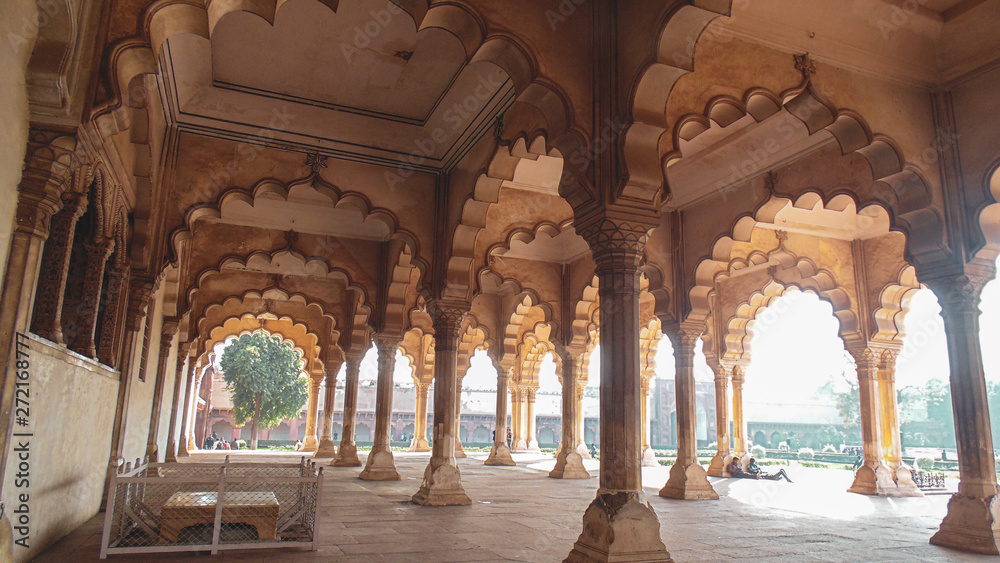 Historic Agra Fort built by Mughal Emperor Akbar in Agra, India Stock ...