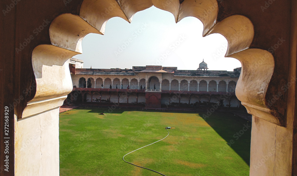 Historic Agra Fort built by Mughal Emperor Akbar in Agra, India Stock ...