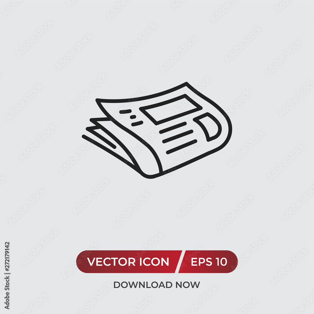 Newspaper vector icon in modern design style for web site and mobile ...