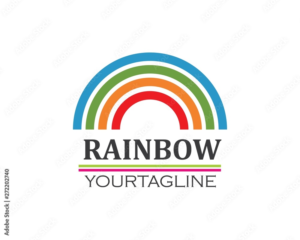 rainbow logo icon vector template Stock Vector | Adobe Stock