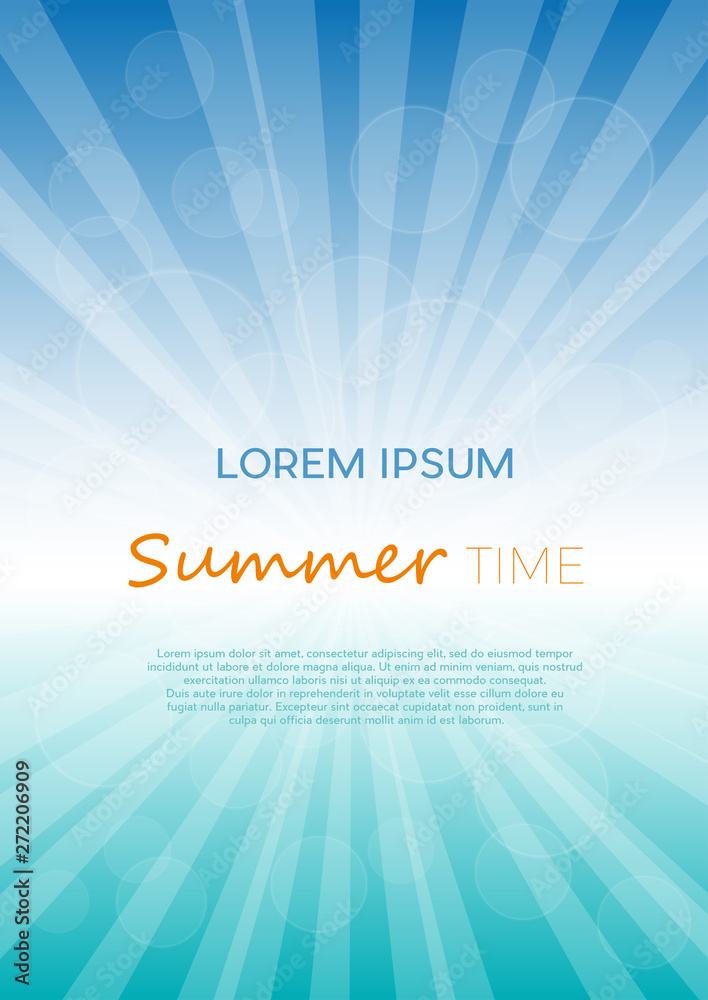 Summer time background with text. Vertical vector illustration of a ...
