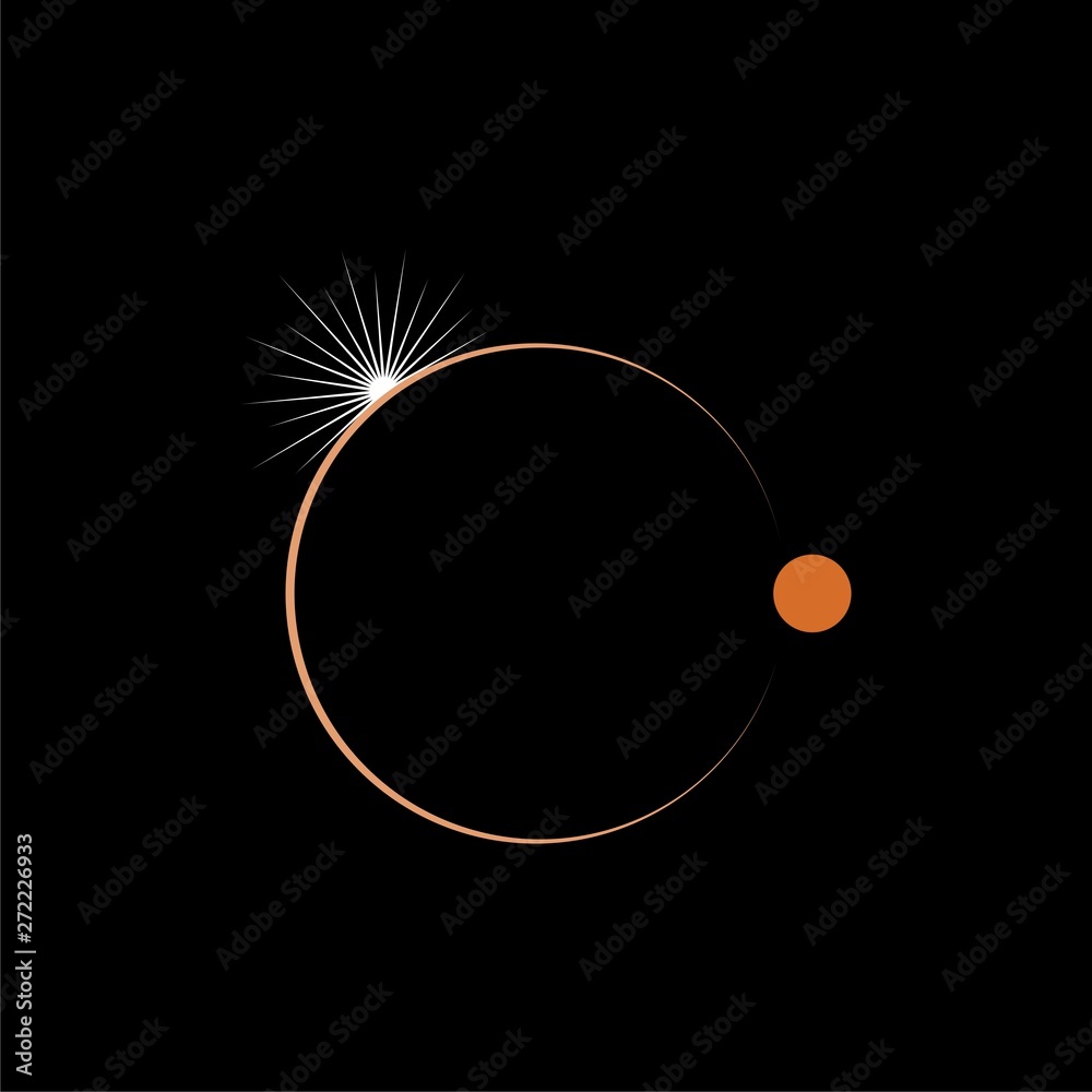 Simple solar eclipse icon, planet logo Stock Illustration | Adobe Stock