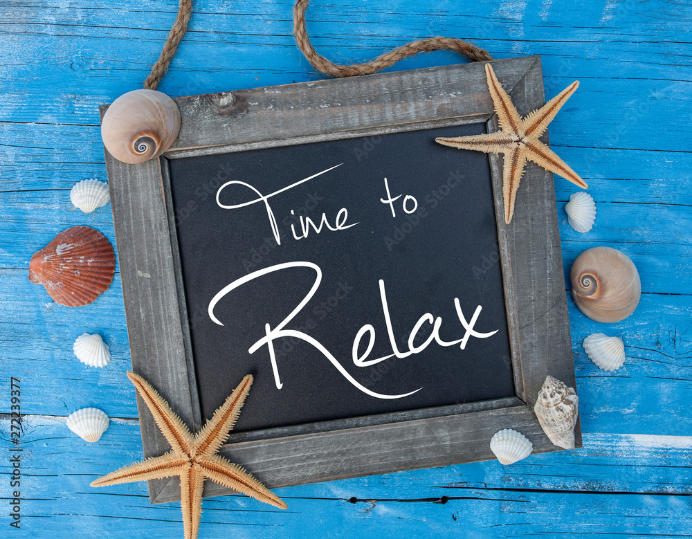 Maritime and marine decoartion with chalkboard and frame showing the ...