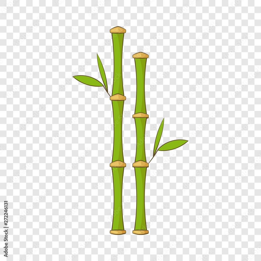 Green bamboo stems icon. Cartoon illustration of green bamboo stems ...