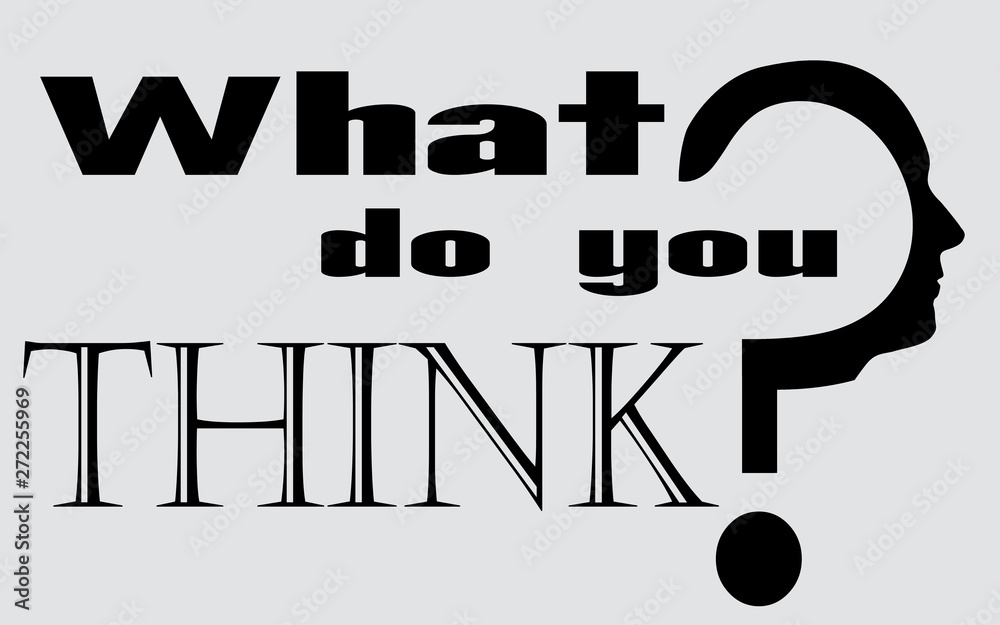 What do you think with human head question mark Stock Illustration ...