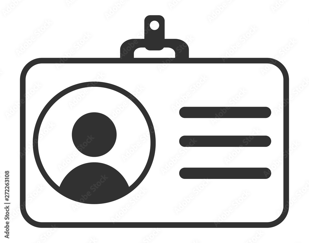 Identity card, personal identification person, id pass user vector icon ...