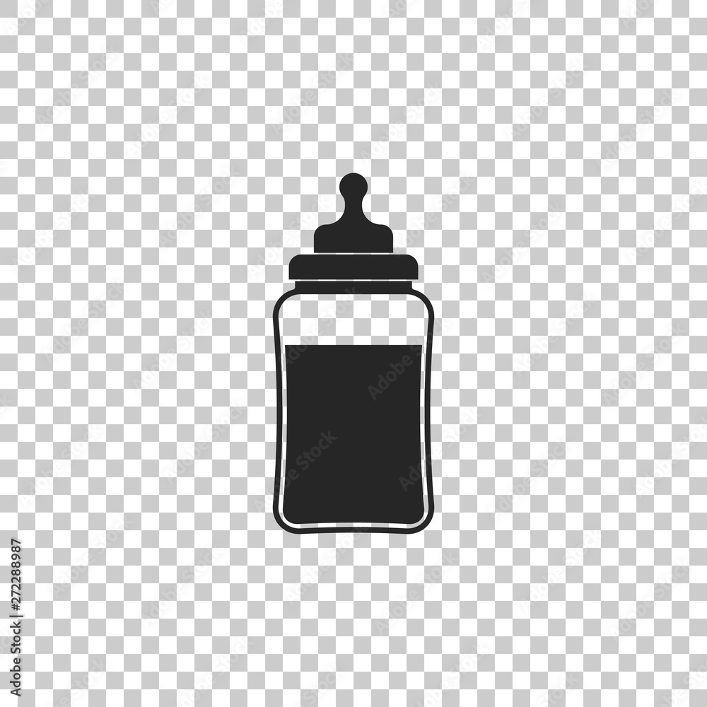Baby bottle icon isolated on transparent background. Feeding bottle ...