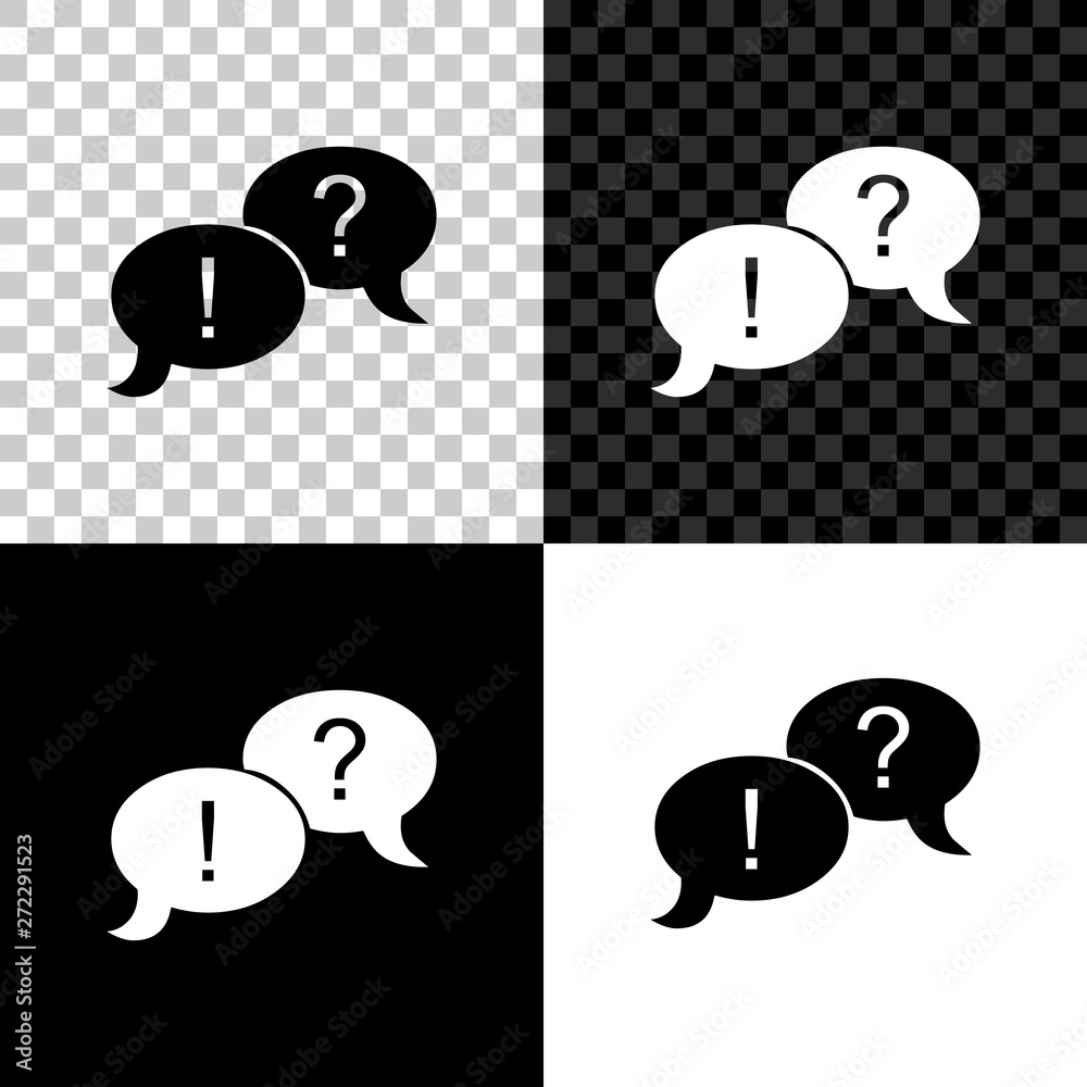 Speech bubbles with Question and Exclamation marks icon isolated on ...