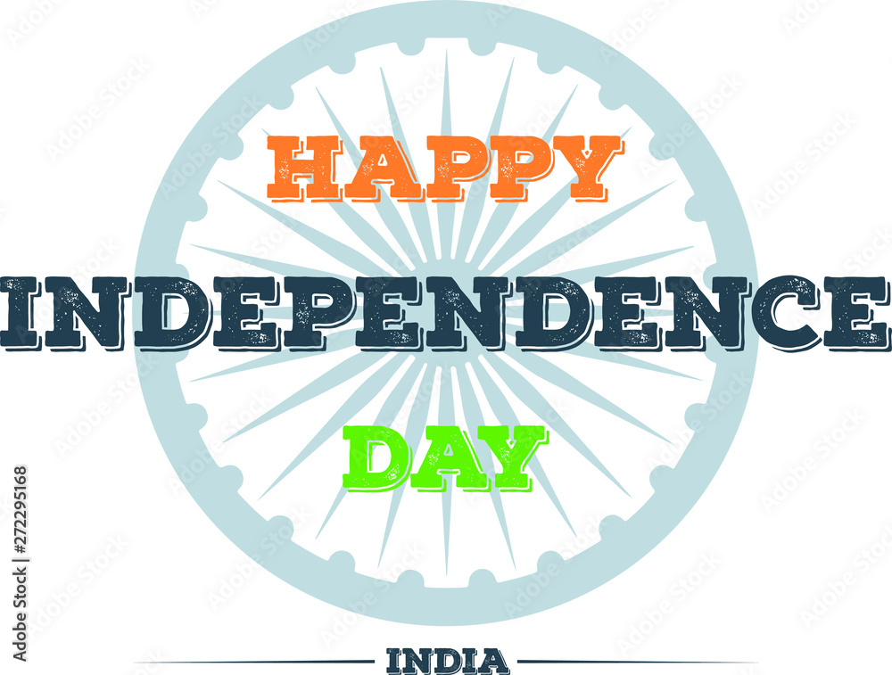 Logo for Happy Independence Day India with lettering on background ...