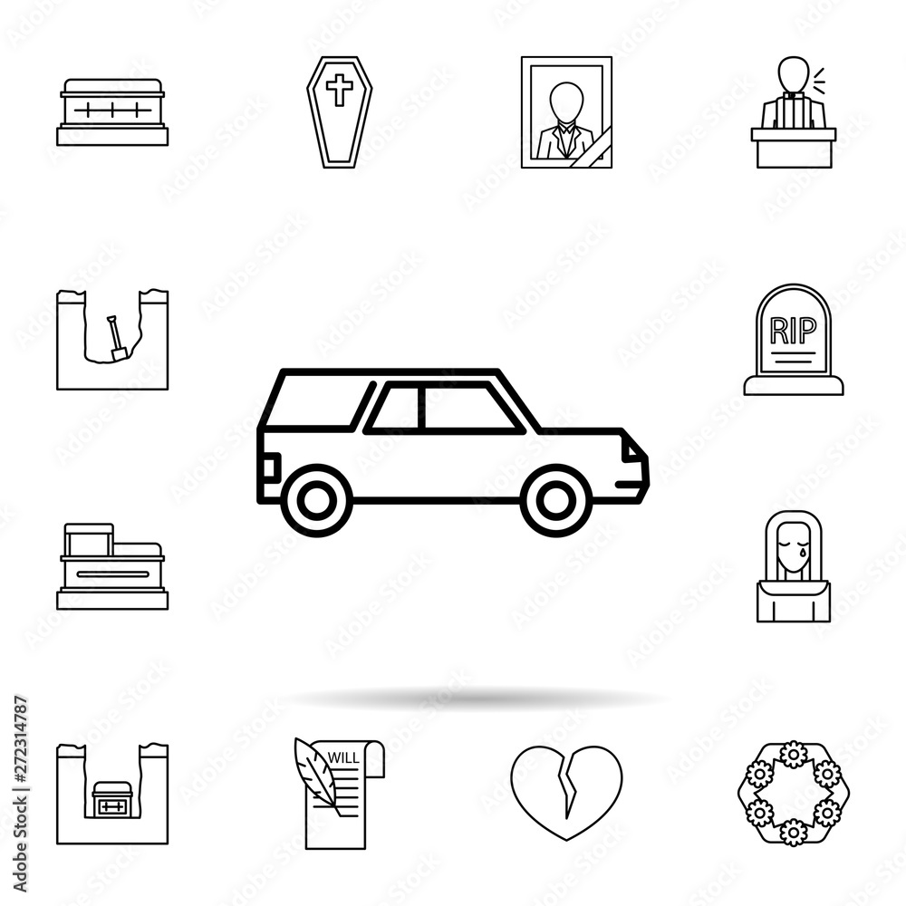 funeral, hearse icon. Universal set of funeral for website design and ...