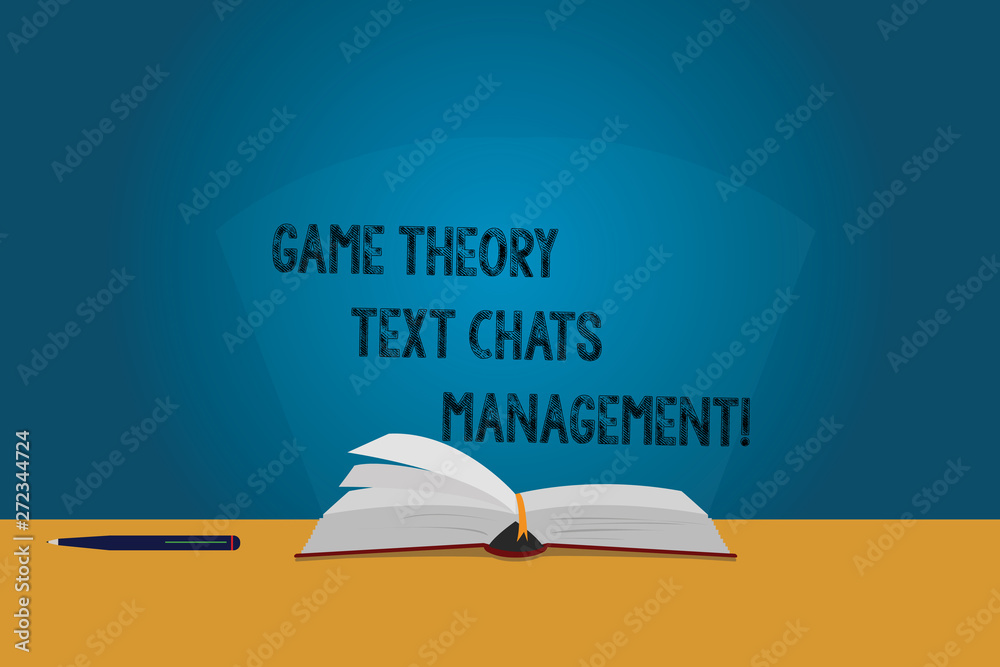 Handwriting text Game Theory Social Media Management. Concept meaning ...