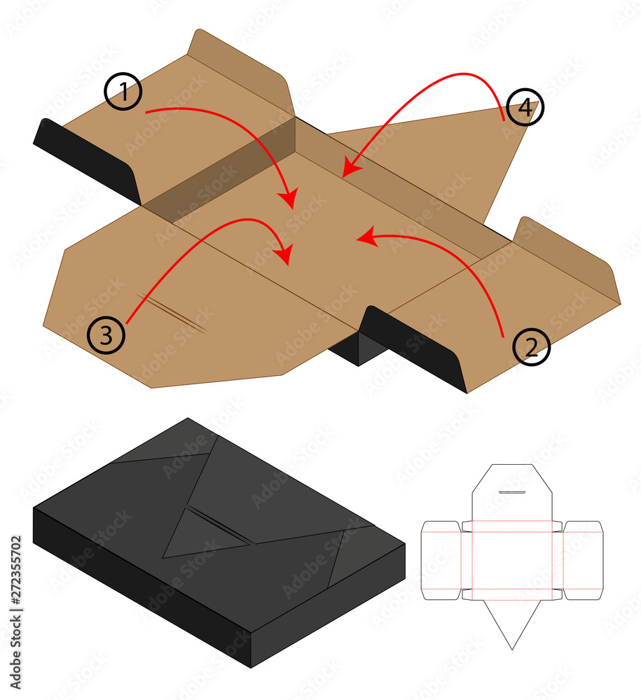 Box packaging die cut template design. 3d mock-up Stock Vector | Adobe ...