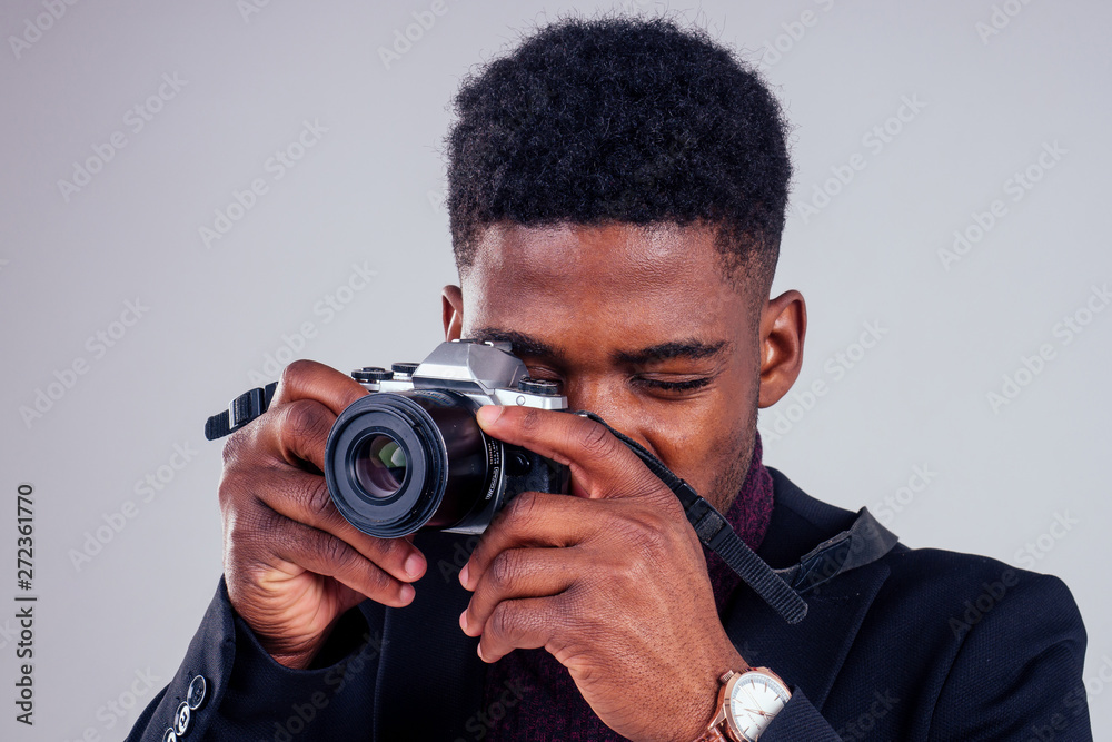 handsome photographer happy young african man Kenya Africa tourist ...