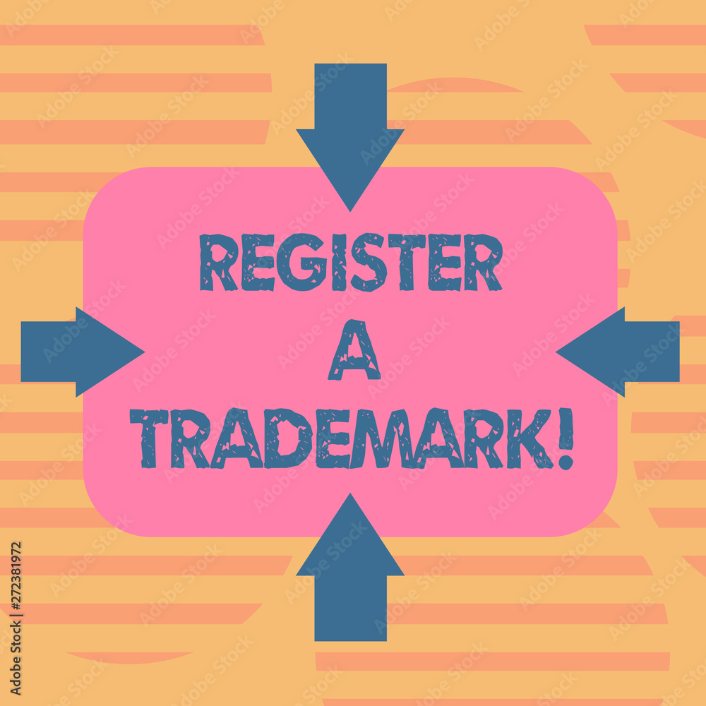 Word writing text Register A Trademark. Business concept for To record ...