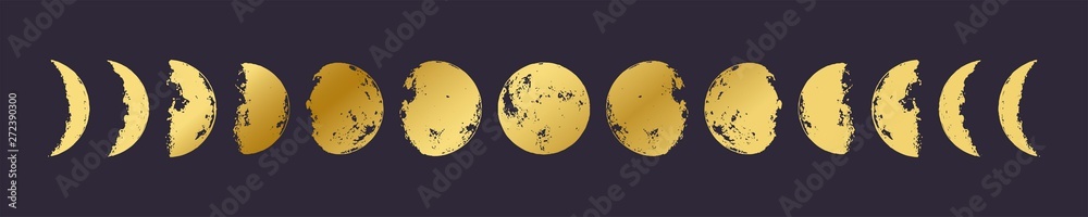Moon phases in gradient fill. Eps 10. Stock Vector | Adobe Stock