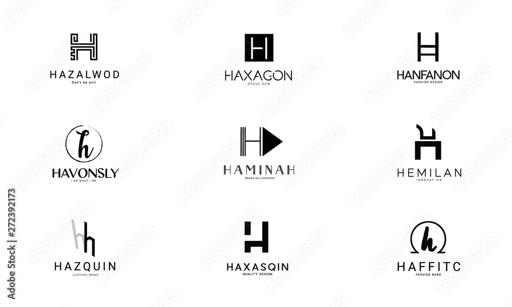 H Letter Alphabetic Logos 1 Stock Vector | Adobe Stock