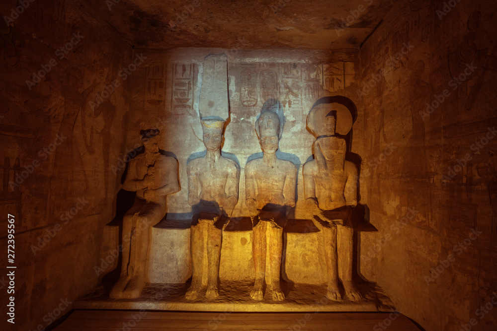 Ptah, Amun-Ra, Ramses and Ra-Horakhty sitting next to each other in the ...