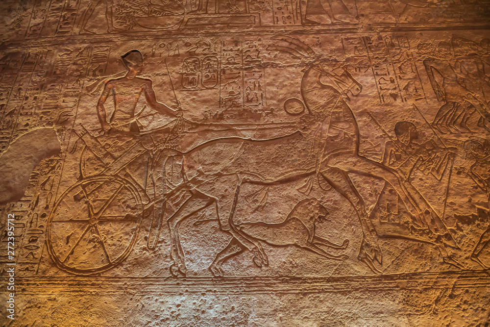 Poster Depiction of Ramesses II in a chariot at the battle of Kadesh in ...