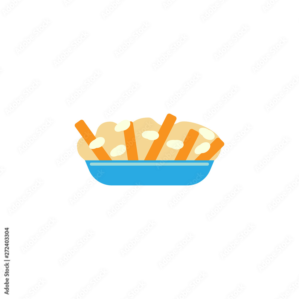 Poutine, food icon. Element of color international food icon. Premium ...