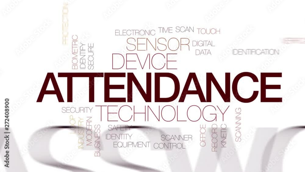 Attendance animated word cloud, text design animation. Kinetic ...