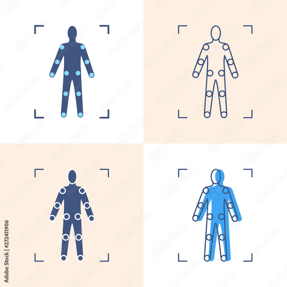 Movement tracking icon set in flat and line style Stock Vector | Adobe ...