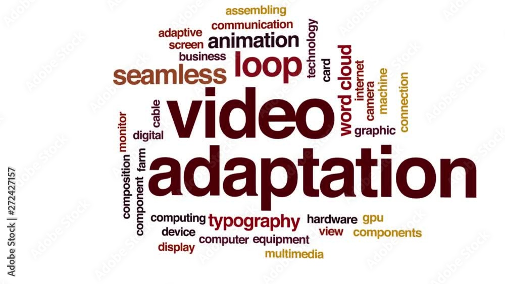 Video adaptation animated word cloud, text design animation. Kinetic ...