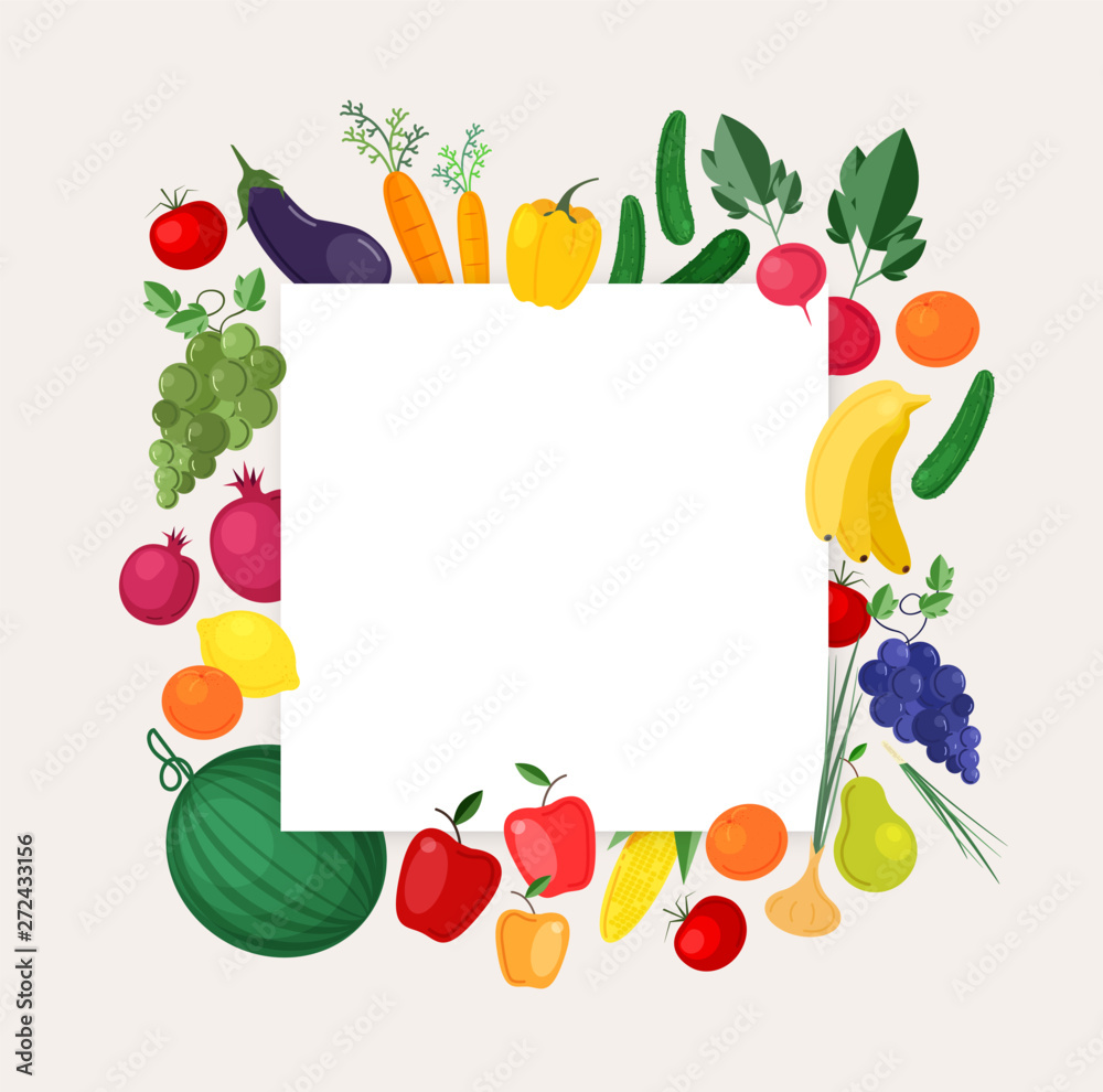 Fruits And Vegetables Border Clipart