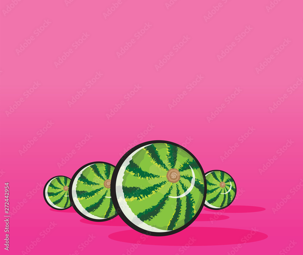 Cartoon Watermelons - purple gradient Stock Vector | Adobe Stock