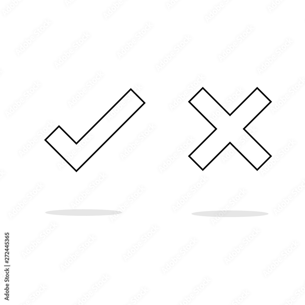 Speech bubble like dos and donts. Check mark. Concept of checklist element and reject or accept ...