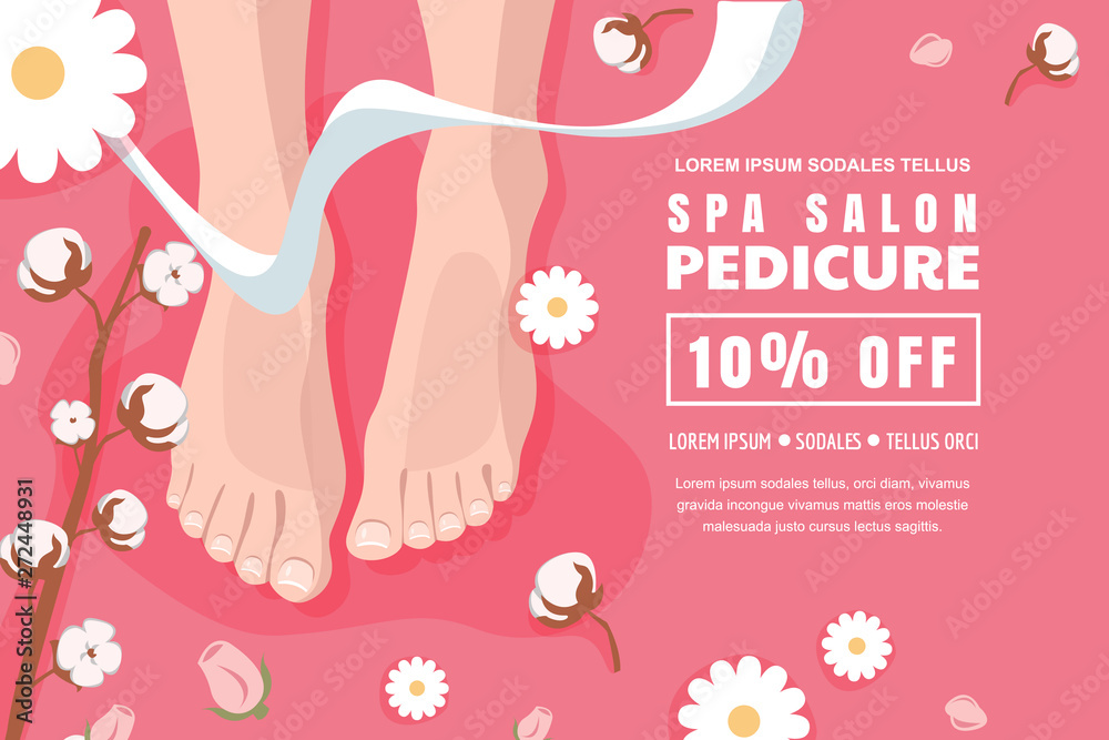 Spa salon and relaxation, banner, poster design template. Pink discount ...