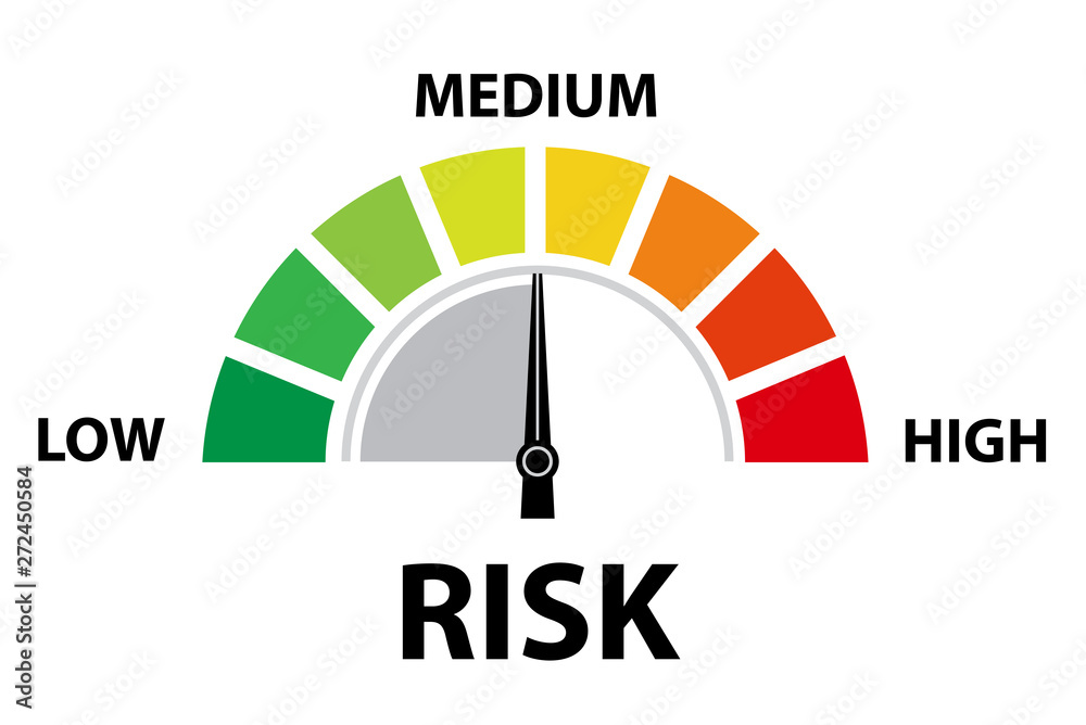 Medium Risk Speedometer. Risk control concept presentation. Stock ...