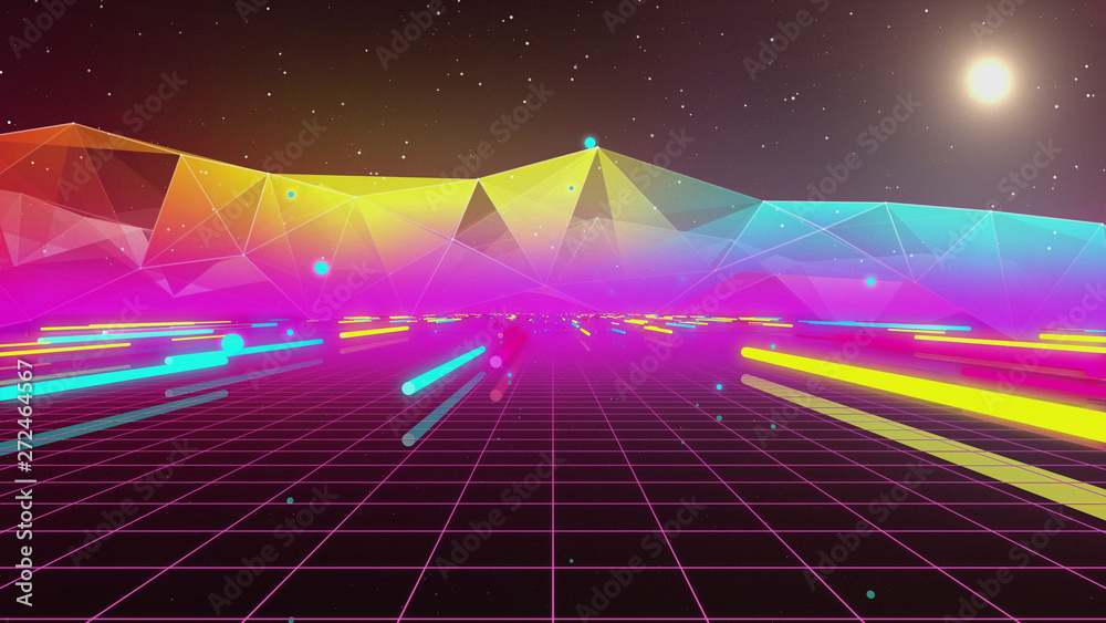 80s Retro Neon Tube Stock Illustration | Adobe Stock