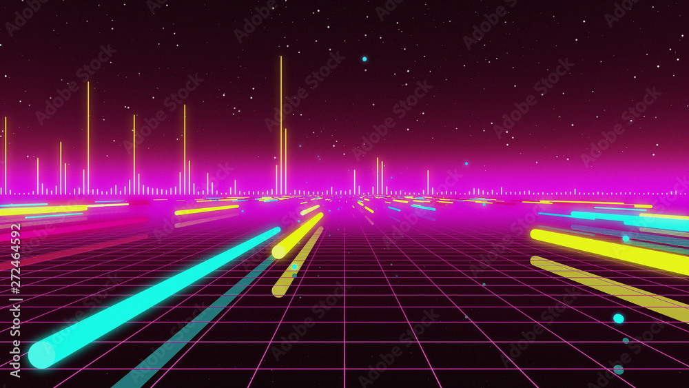 80s Retro Neon Tube Stock Illustration | Adobe Stock