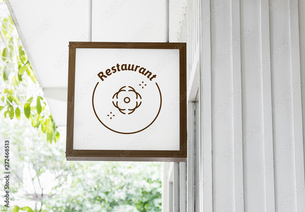 Square Shop Sign Mockup Stock Template | Adobe Stock