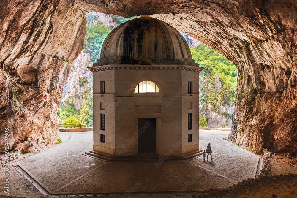 Marche - Italy - Temple of Valadier church near Frasassi caves of Genga ...