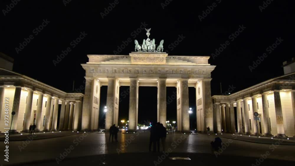Brandenburg Gate is Berlin's most famous landmark at night. Symbol of ...